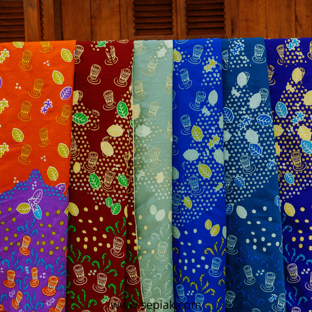 Jual SEPIAK BELITONG KAIN BATIK MOTIF KEKINIAN CETAK MOTIF GELAS KOPI ...