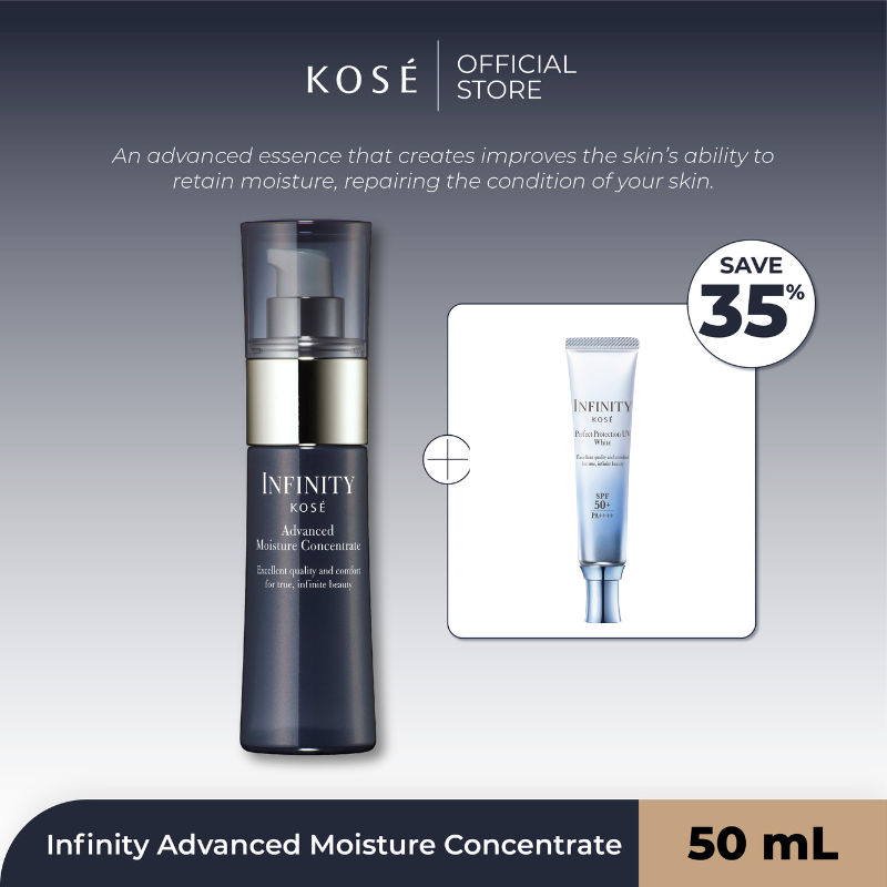 Jual KOSE INFINITY ADVANCED MOISTURE CONCENTRATE - 50 ml + FREE Infinity Perfect Protection UV ...
