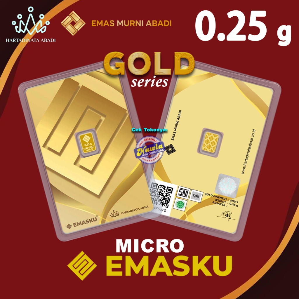 Jual EMASKU Micro 0.25 gr Logam Mulia 9999 Hartadinata Abadi Emas Murni ...