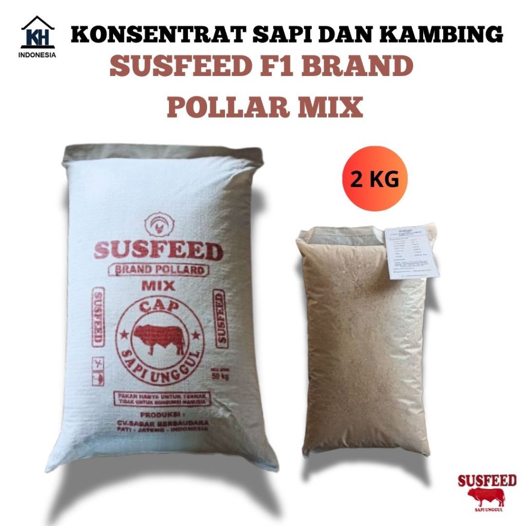 Jual REPACK 2 KG - SUSFEED F1 POLLARD MIX - PAKAN SAPI KAMBING DOMBA ...
