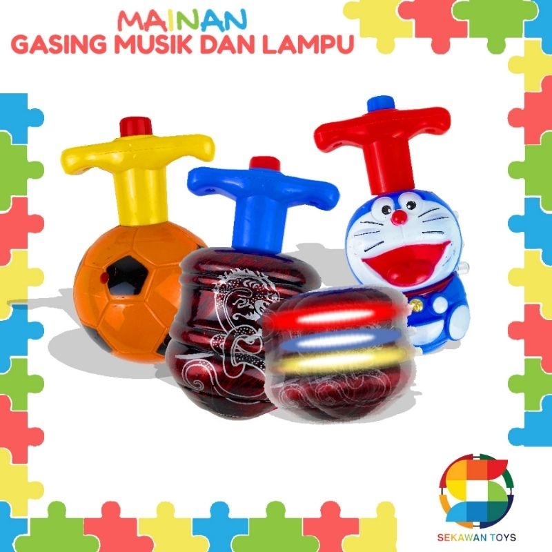 Jual Gasing karakter animasi musik LED mainan anak unik lucu | Shopee Indonesia