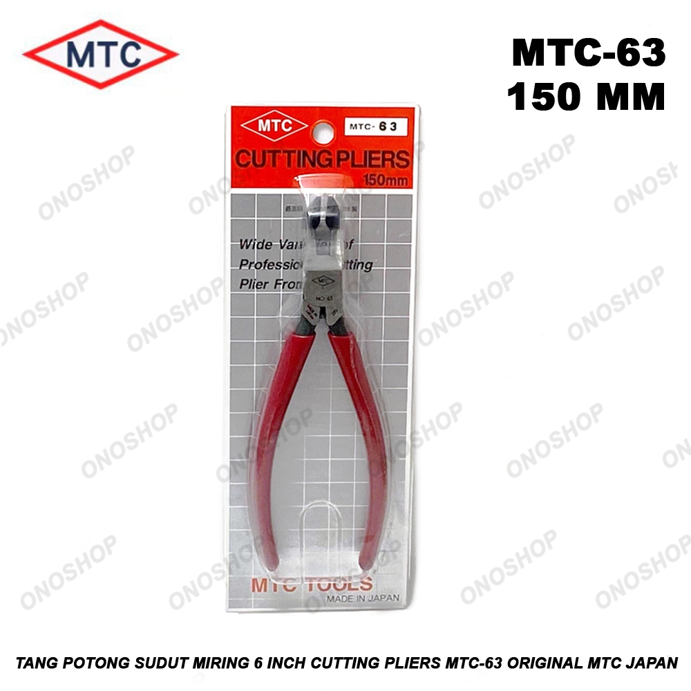 Jual Tang Potong Sudut Miring 6 Inch Cutting Pliers MTC-63 Original MTC Japan | Shopee Indonesia