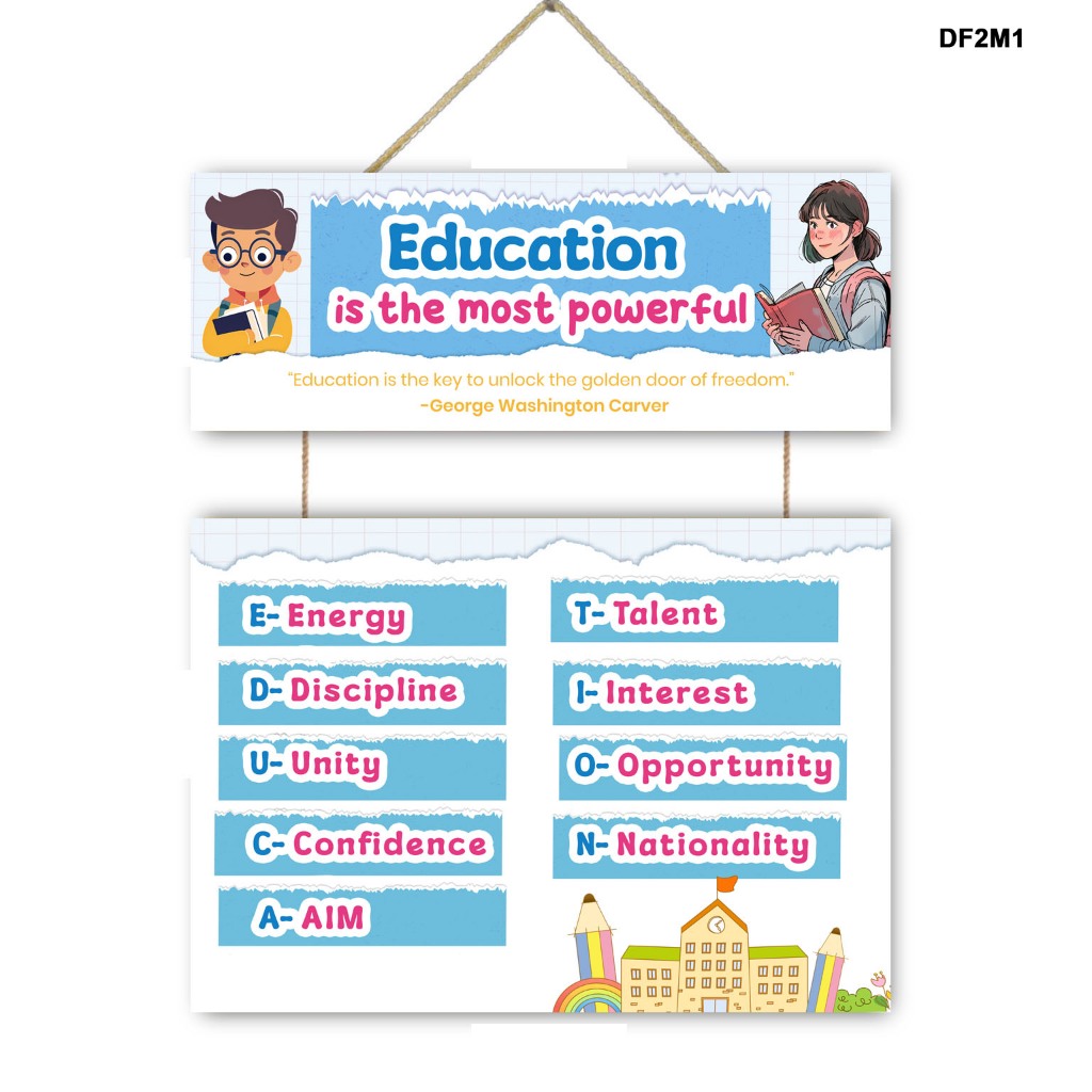 Jual Hiasan dinding EDUCATION IS THE MOST POWERFULL 2 susun Gantungan dinding sekolah edukasi ...