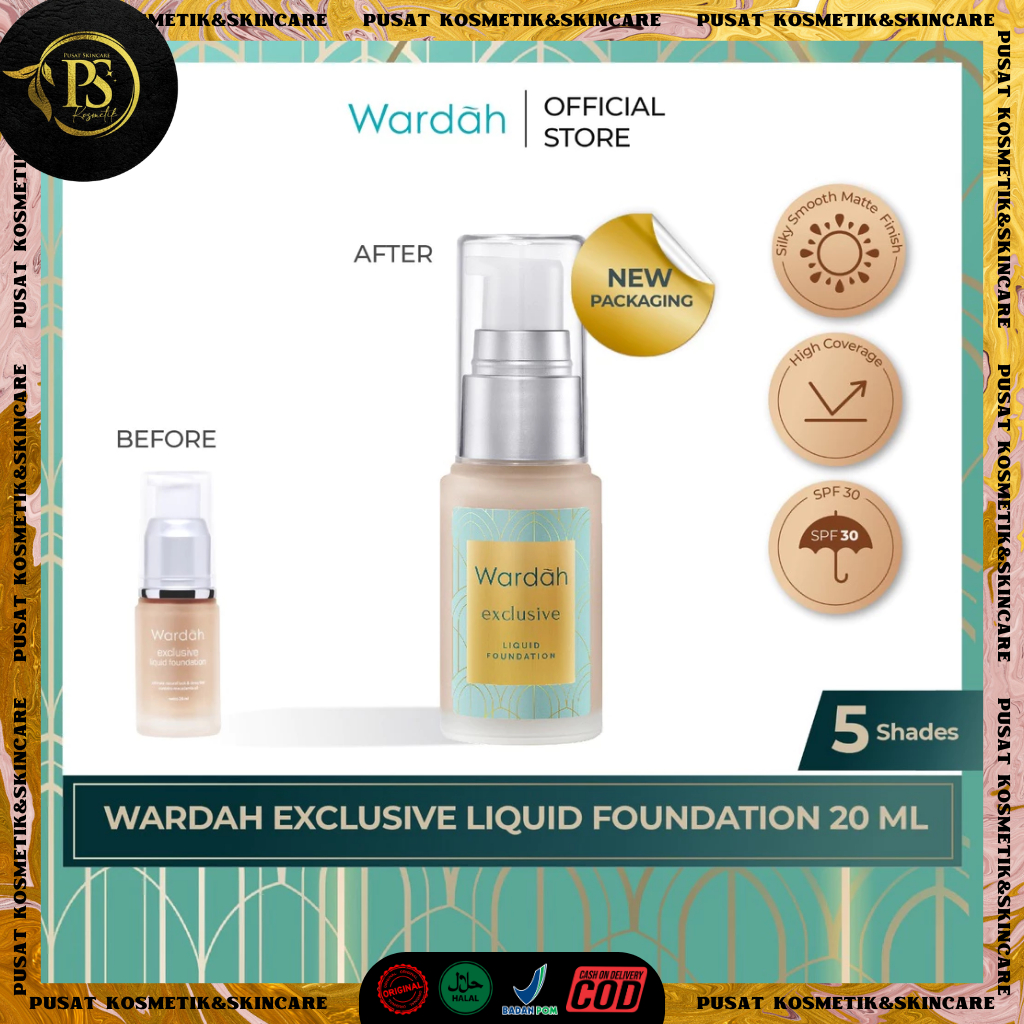 Jual Wardah Exclusive Liquid Foundation Netto 20 ML l Liquid Foundation ...