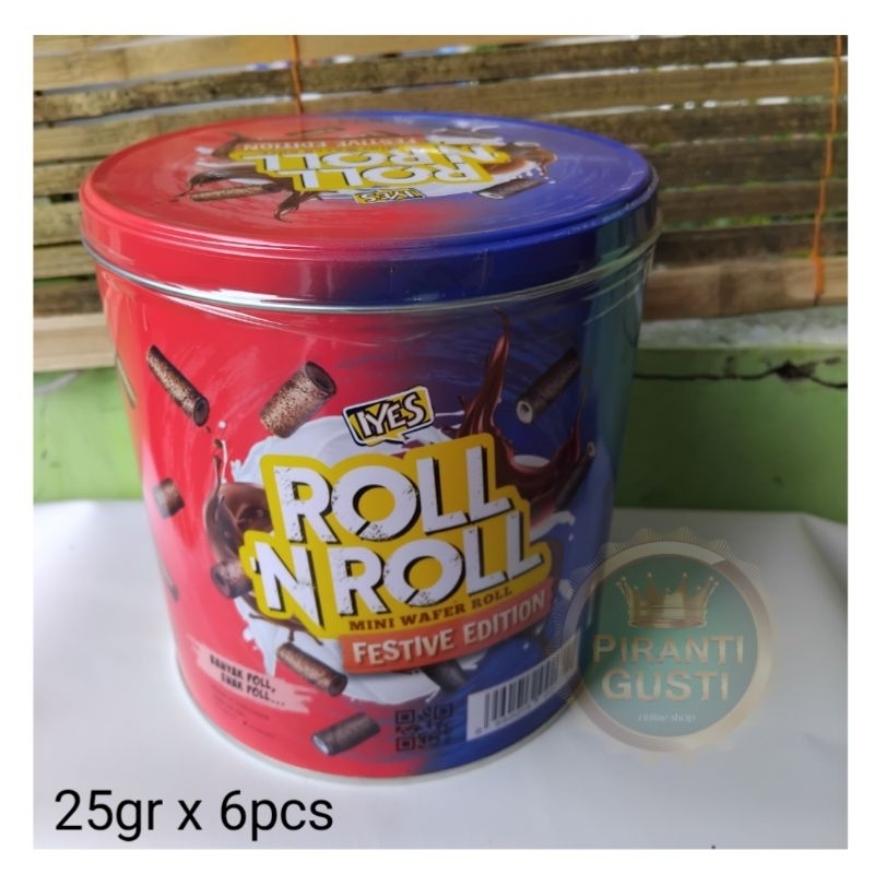 Jual Wafer roll mini,iyes roll n roll kemasan kaleng ( isi 25g x 6pcs ...