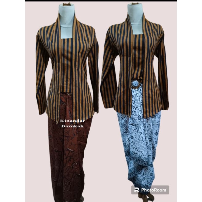 Jual Setelan Kebaya Lurik Alusan Wanita Dewasa & Rok Lilit / Pakaian Adat Jawa | Shopee Indonesia