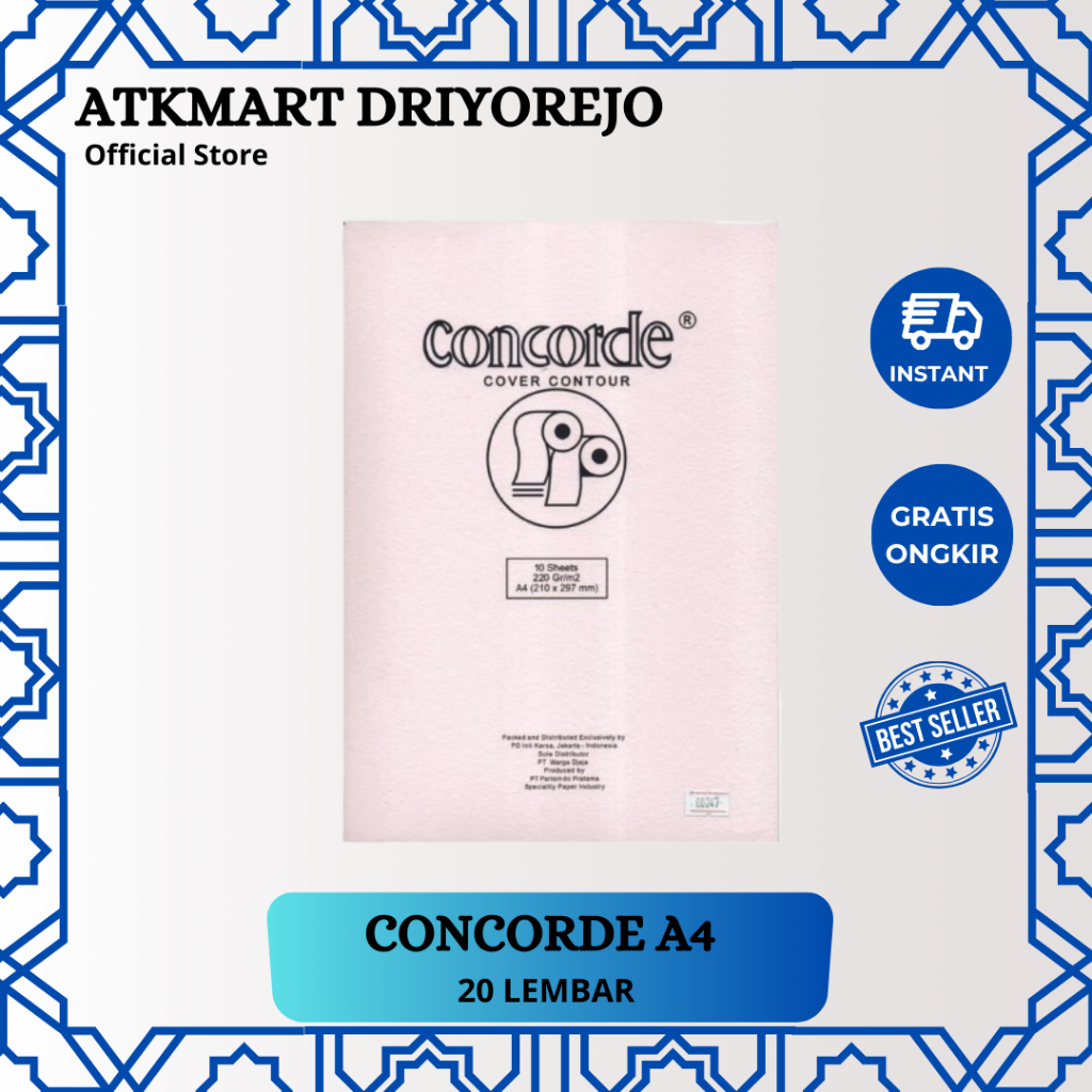 Jual KERTAS CONCORDE A4 TEBAL 220 GRAM ISI 10 LEMBAR PAPER WARNA UNTUK SERTIFIKAT | Shopee Indonesia