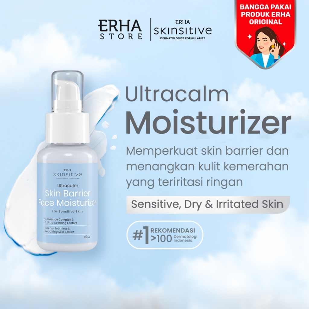 Jual ERHA Skinsitive Ultracalm Skin Barrier Moisturizer 80ml - Pelembap Wajah Sensitif & Aman ...