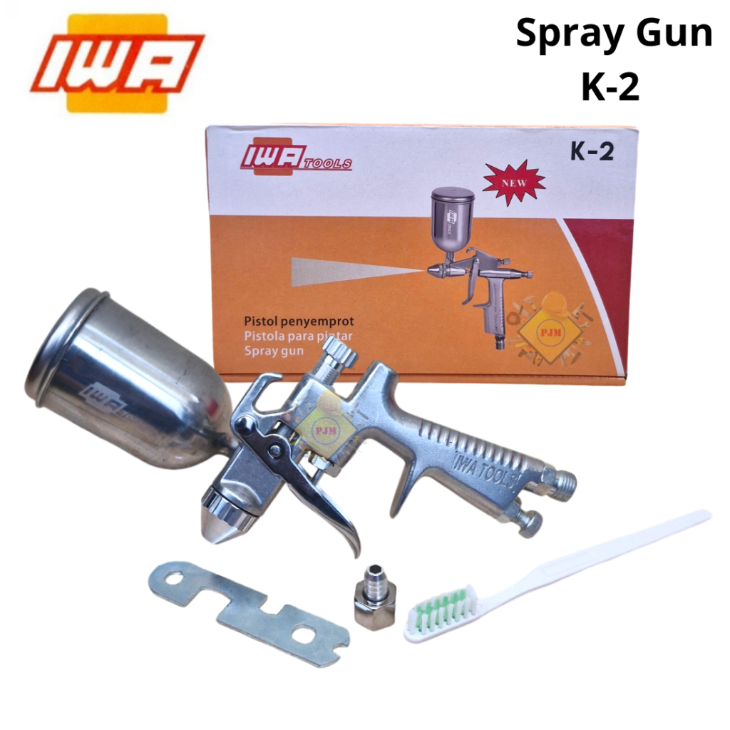 Jual IWA Spray Gun K2 Semprotan Cat Kompresor Tabung Atas 200 ML Cat ...