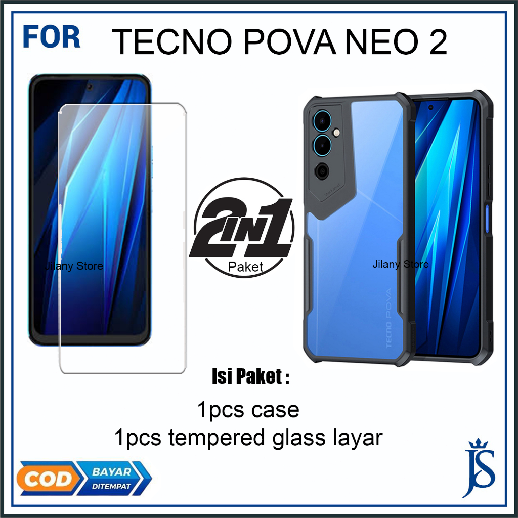 Jual Paket 2IN1 Case Xundd Dan Tempered Glass Tecno Pova 2 Neo 2 Pova 4 Pova 4 Pro Full Cover ...