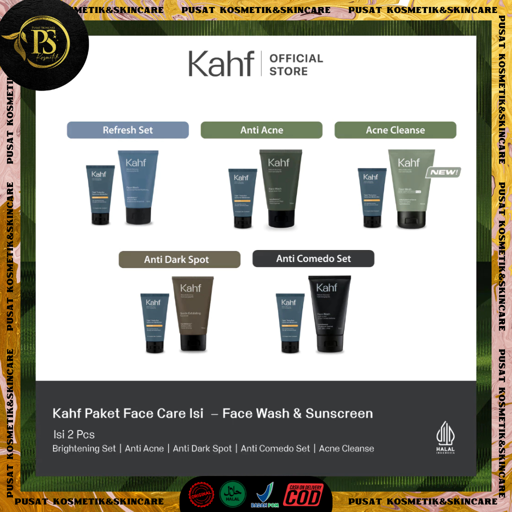 Jual New ! KAHF FACE CARE SERIES | PAKET KAHF FACE WASH & SUNSCREEN ...
