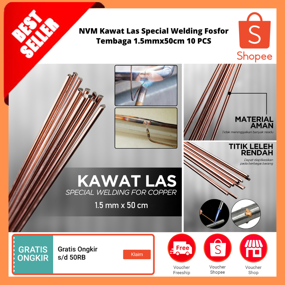 Jual Kawat Las Special Welding Fosfor Tembaga 1.5mmx50cm 10 PCS / Kawat ...