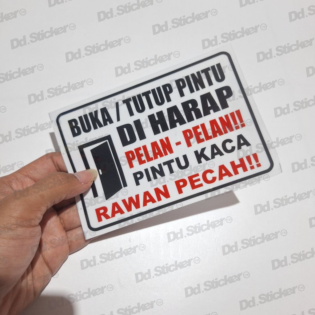Jual STICKER KACA RAWAN PECAH WARNING PERINGATAN (printing sticker ...