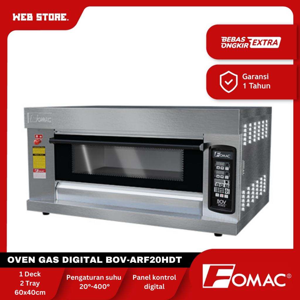 Jual FOMAC Oven Gas Digital 1 Deck 2 Tray Oven Bakery Roti BOV-ARF20HDT | Shopee Indonesia