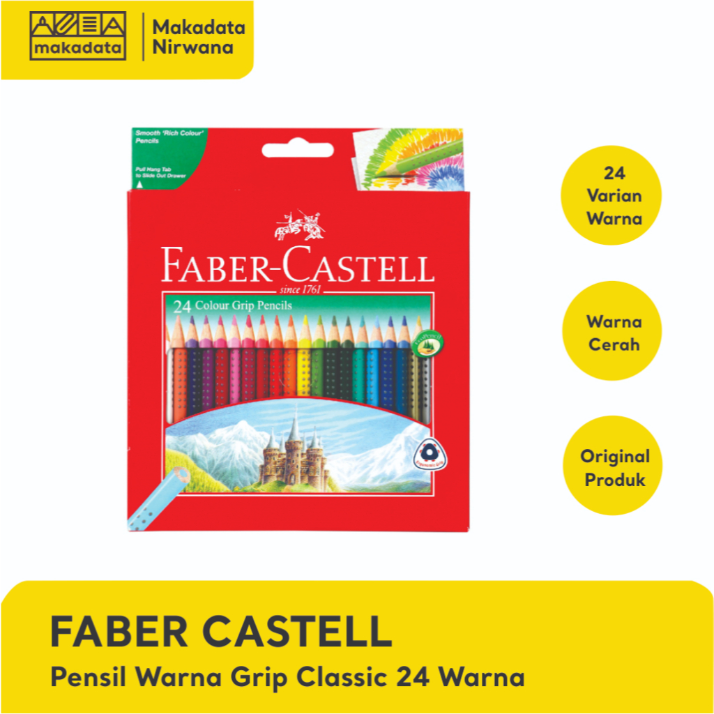 Jual FABER CASTELL PENSIL/PENCIL WARNA GRIP CLASSIC 24 WARNA (1 PCS ...