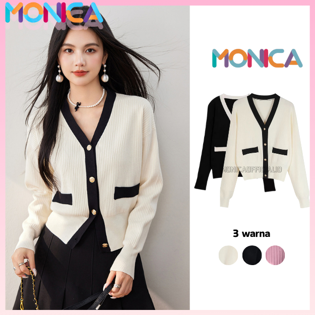 Jual Monica Top Knit Import - Blouse Wanita - Atasan Rajut Wanita ...