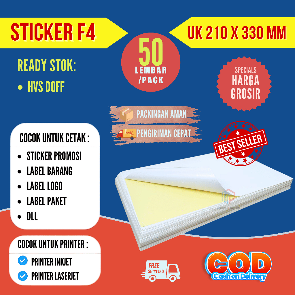 Jual STIKER F4 / KERTAS STICKER F4 | Shopee Indonesia