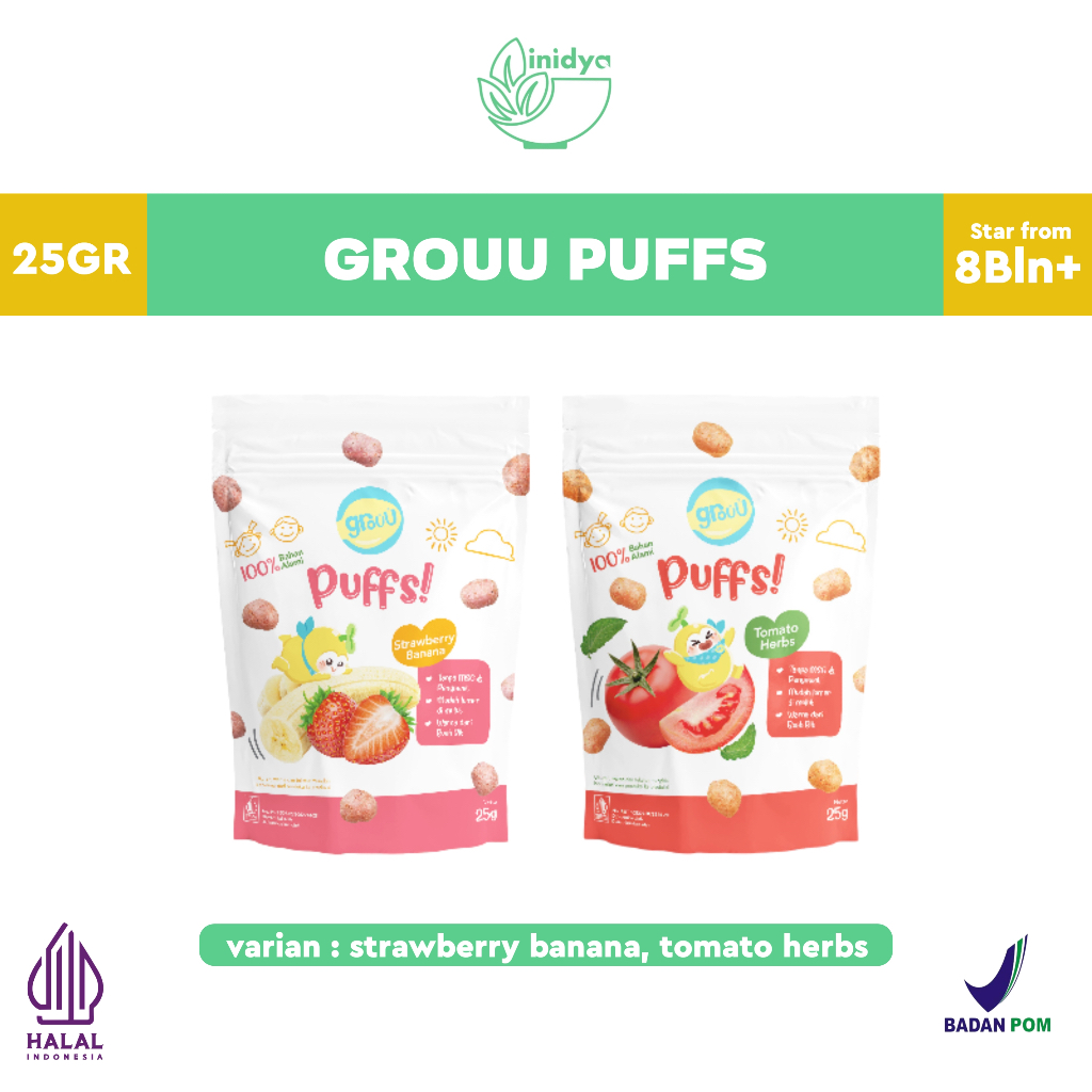 Jual GROUU Puffs! 25gr - Snack Bayi Cemilan Bayi 6 12 Bulan Makanan ...