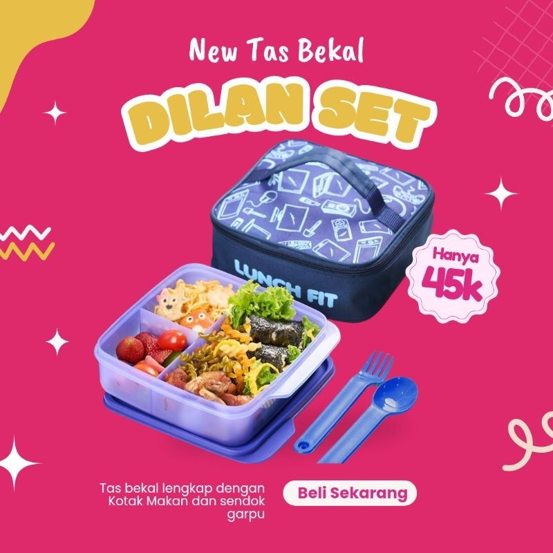 Jual Tas Bekal Kantor Kerja Sekolah Kotak Makan Sendok Garpu Set | Shopee Indonesia