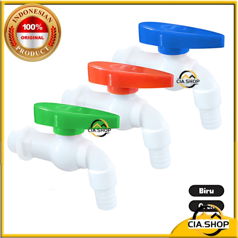 Jual Kran PVC HPP 1/2" Inch Putar Kiri Kanan / Keran Air Tembok ...