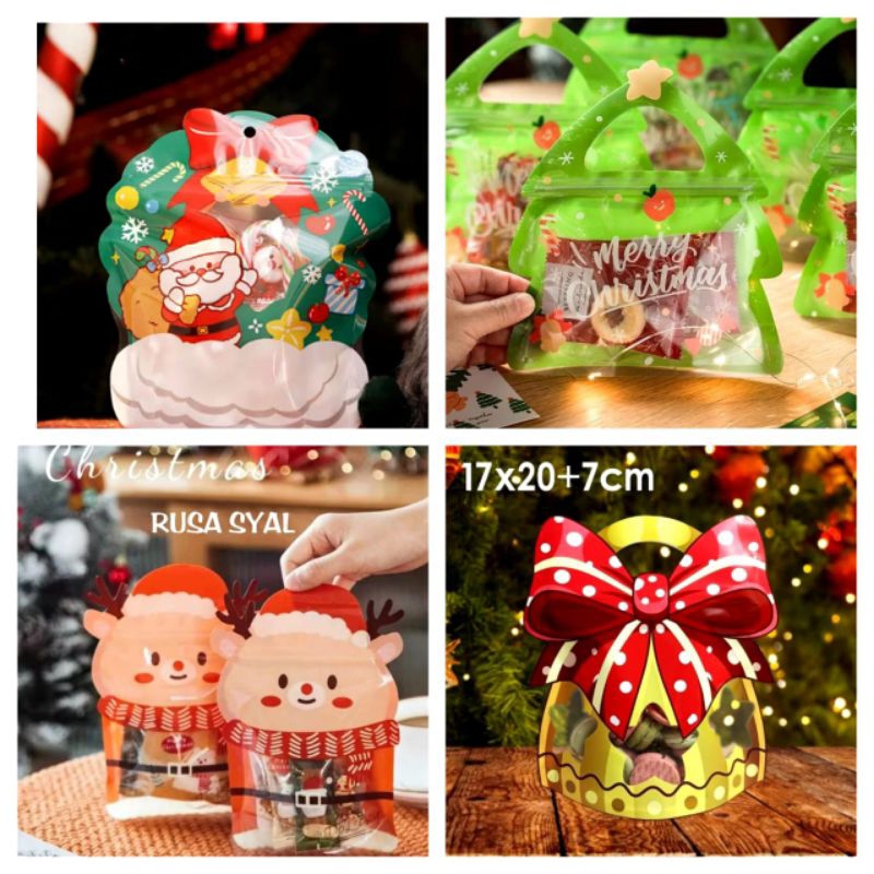 Jual Plastik Ziplock / Zipper Snack Natal Christmas Plastik Kemasan ...
