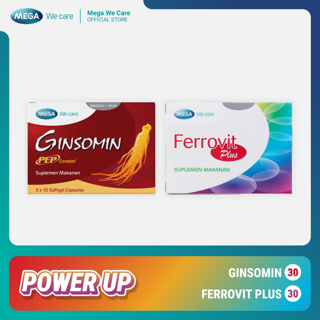 Jual (Paket Power Up) Mega We Care Ginsomin + Mega We Care Ferrovit ...