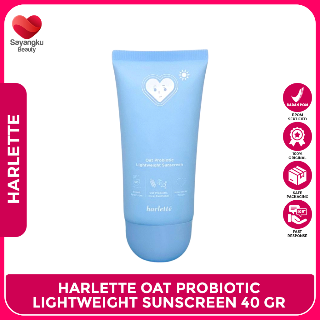 Jual HARLETTE Oat Probiotic Lightweight Sunscreen SPF 50 PA++++ 40gr ...