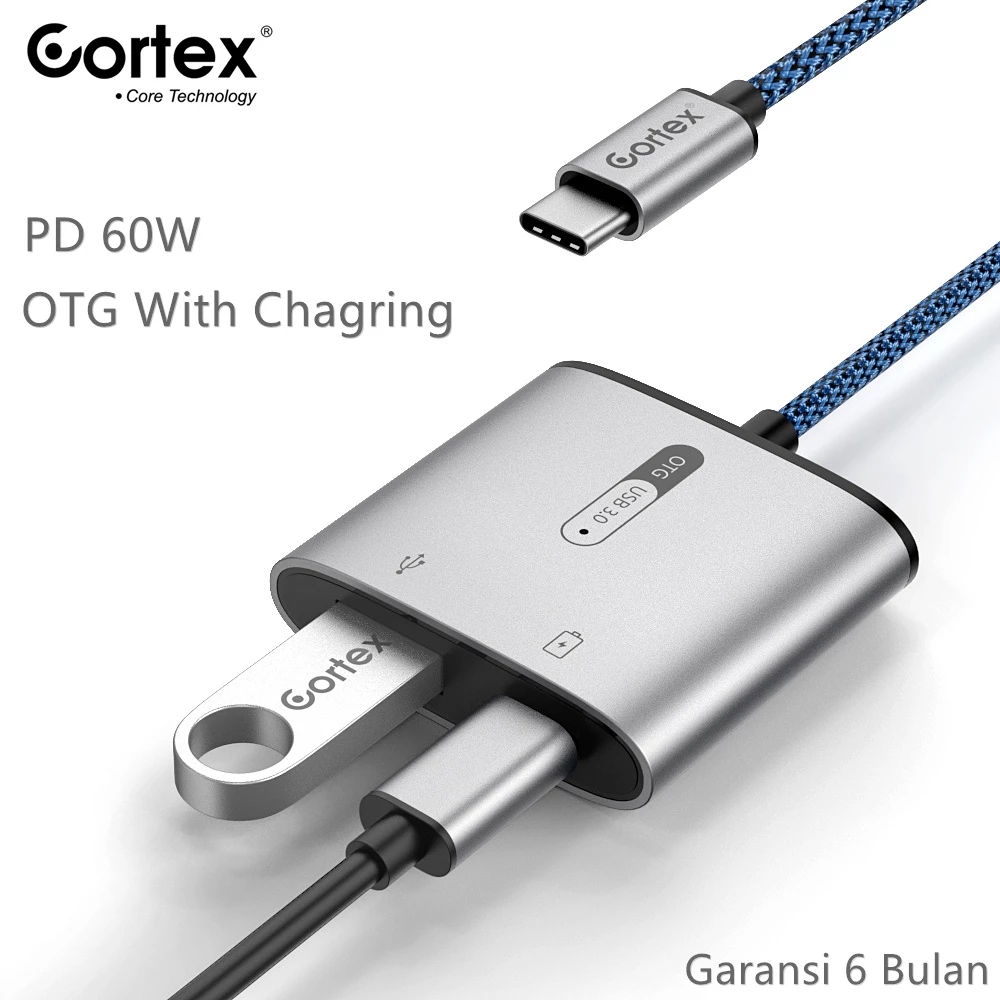 Jual Cortex MH366 OTG USB C/Type-C To USB 3.0 + 60W Charging 2in1 ...