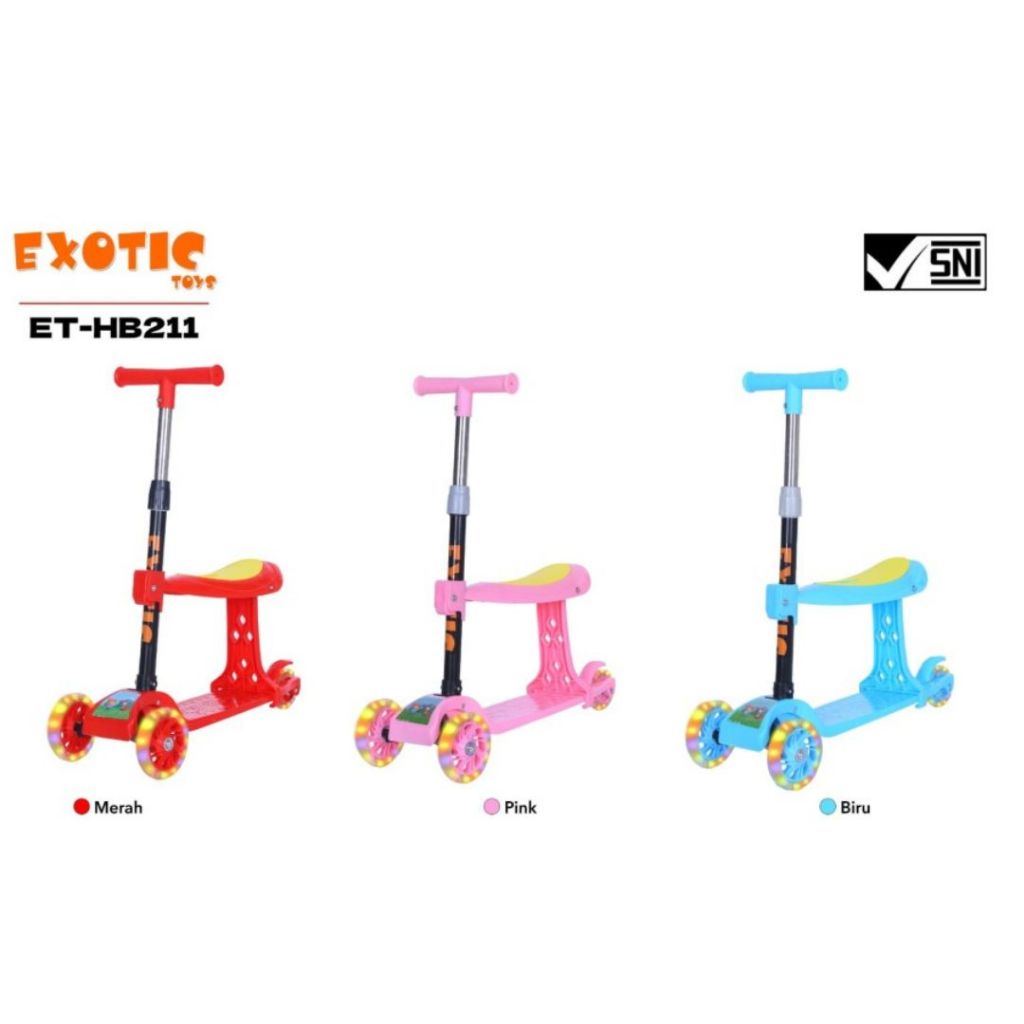 Jual MAINAN SCOOTER ANAK 2IN1 TER-BARU EXOTIC HB-211 HB-213 HB-216 HB ...