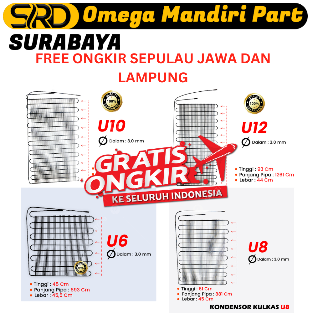 Jual (10 PCS) FREE ONGKIR KONDENSOR KULKAS-CONDENSOR KULKAS U6 U8 U10 U12, UNTUK WILAYAH PULAU ...