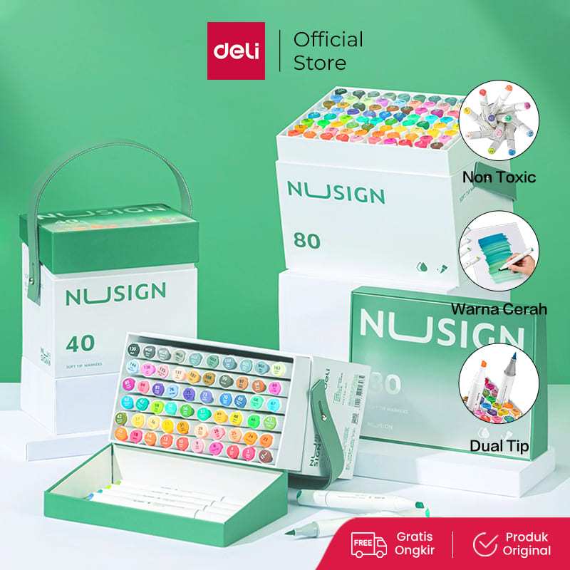 Jual Nusign Sketch Marker / Spidol Sketsa Dual Tip 40 60 80 Warna Non ...