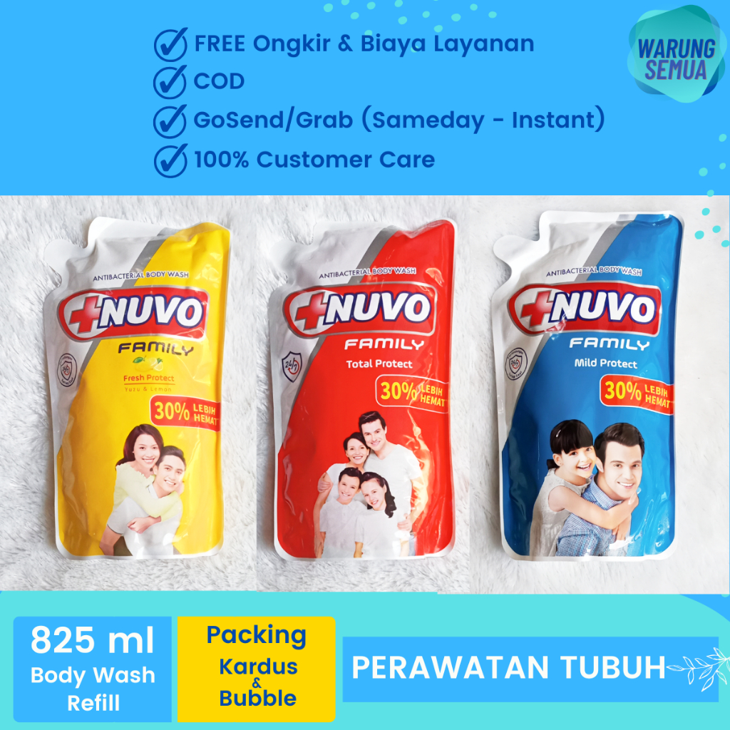 Jual NUVO Sabun Cair Total Protect / Fresh Protect / Mild Protect Jumbo ...
