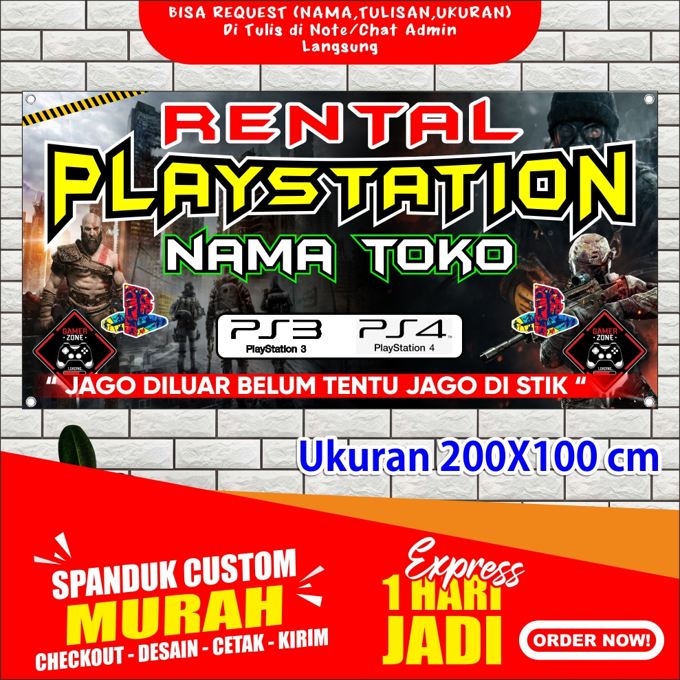Jual Banner RENTAL PS PLAYSTATION, Spanduk RENTAL PS PLAYSTATION ...