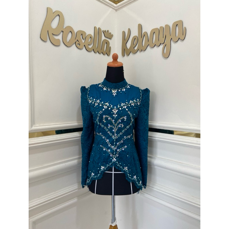 Jual kebaya emerald blue / kebaya wisuda / kebaya lamaran / kebaya ...