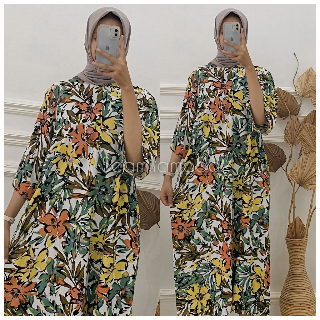 Jual Daster Viral Kekinian Gamis Midi Dress Busui Lengan 3/4 Semata ...