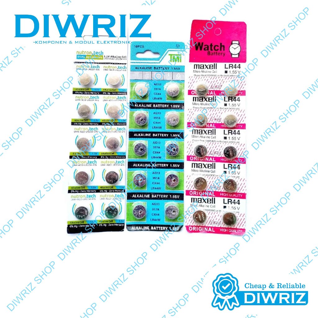 Jual Baterai Kancing Alkaline Cell 1.5V LR44 AG13 LR1154 A76 | Shopee Indonesia