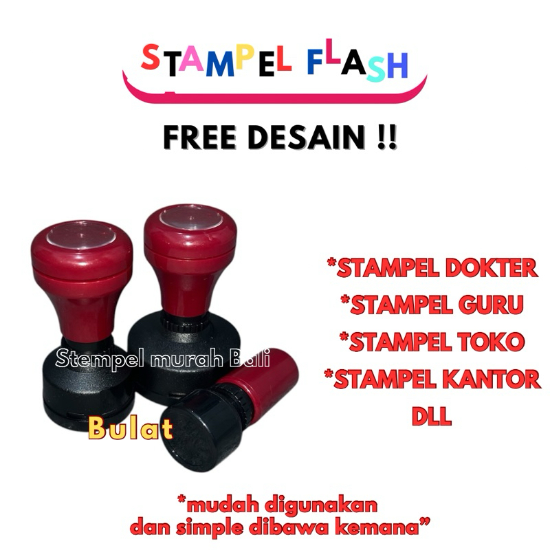 Jual STAMPEL FLASH BULAT /STAMPEL OTOMATIS FREE DESIGN !! | Shopee ...