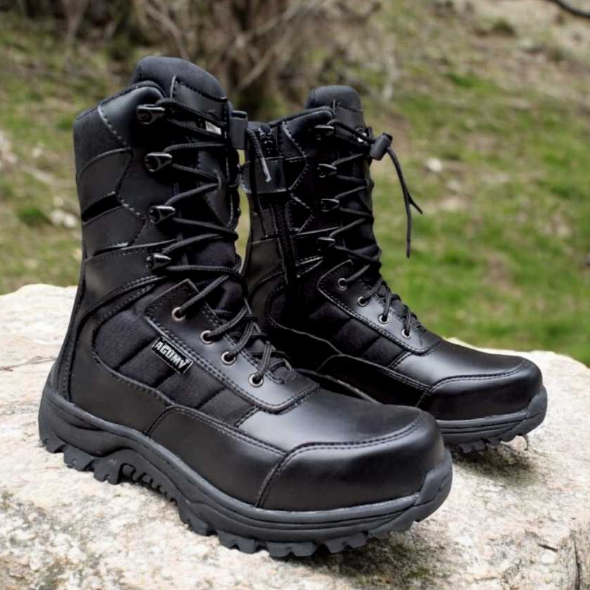 Jual SEPATU PDL SAFETY UJUNG BESI PDL TNI POLRI TERLARIS TERMURAH HITAM ...