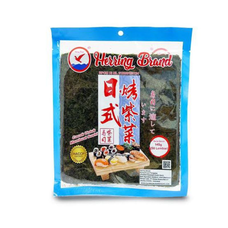 Jual NORI MERK HERRING BRAND GRADE A 50 LEMBAR | DRIED SEAWEED | HALAL ...