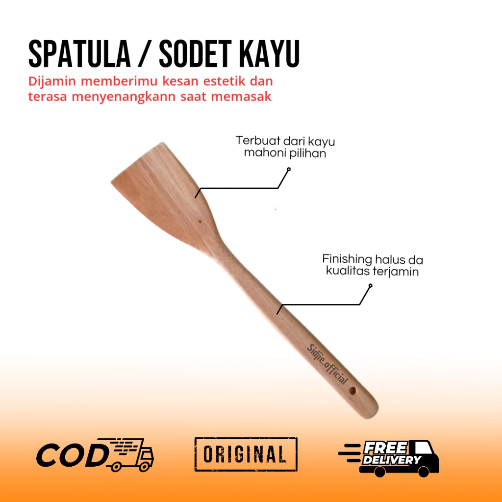 Jual Spatula kayu | sodet kayu goreng | sutil kayu mahoni hight quality ...