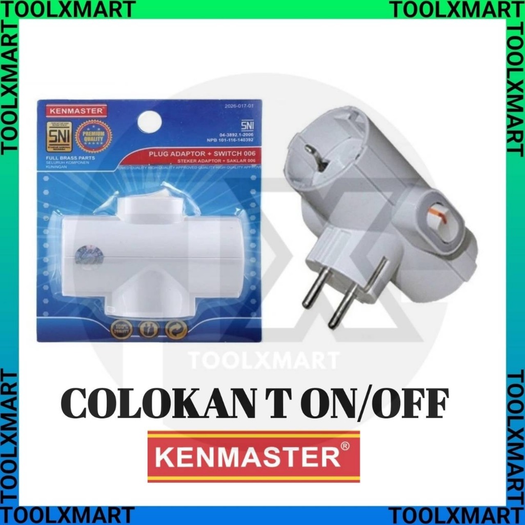 Jual Colokan T ON OFF / Colokan T Arde + Switch KENMASTER / Sambungan ...