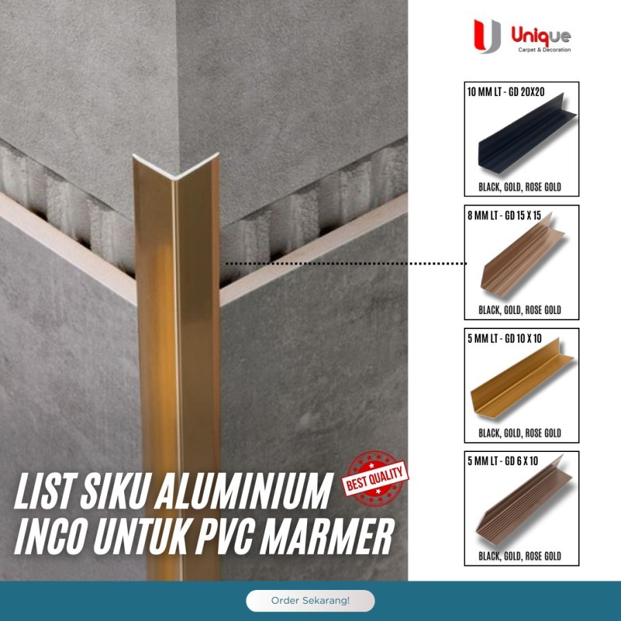 Jual INCO List Siku Alumunium / List Sudut Siku PVC Board / List ...
