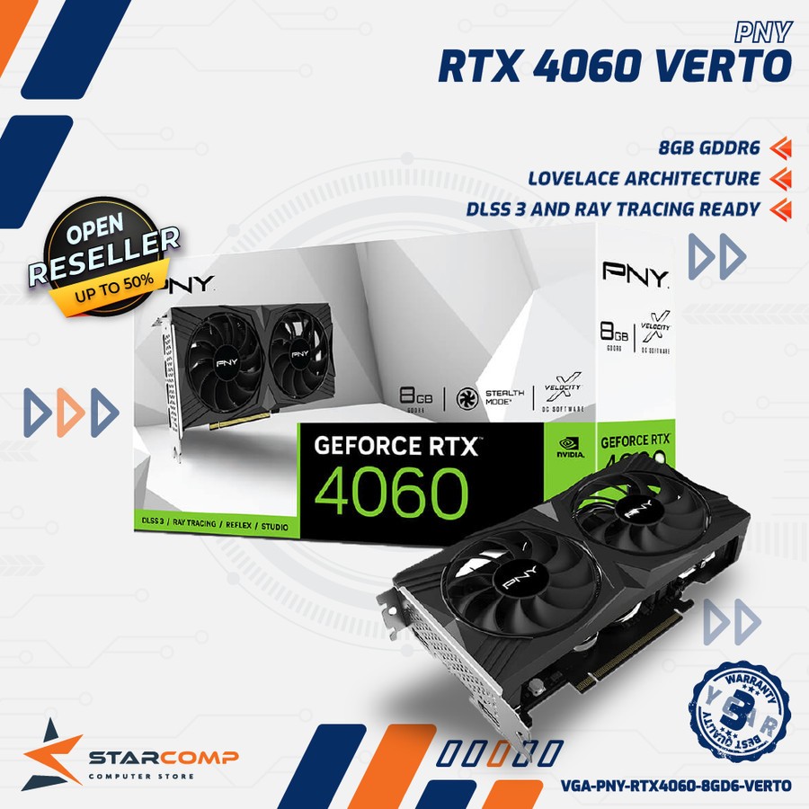 Jual PNY GeForce RTX 4060 8GB VERTO Dual Fan VGA RTX4060 | Shopee Indonesia