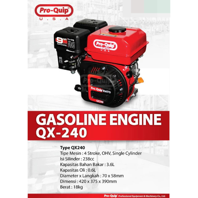 Jual Mesin Penggerak Serbaguna Gasoline Engine 9HP Proquip QX240 setara ...