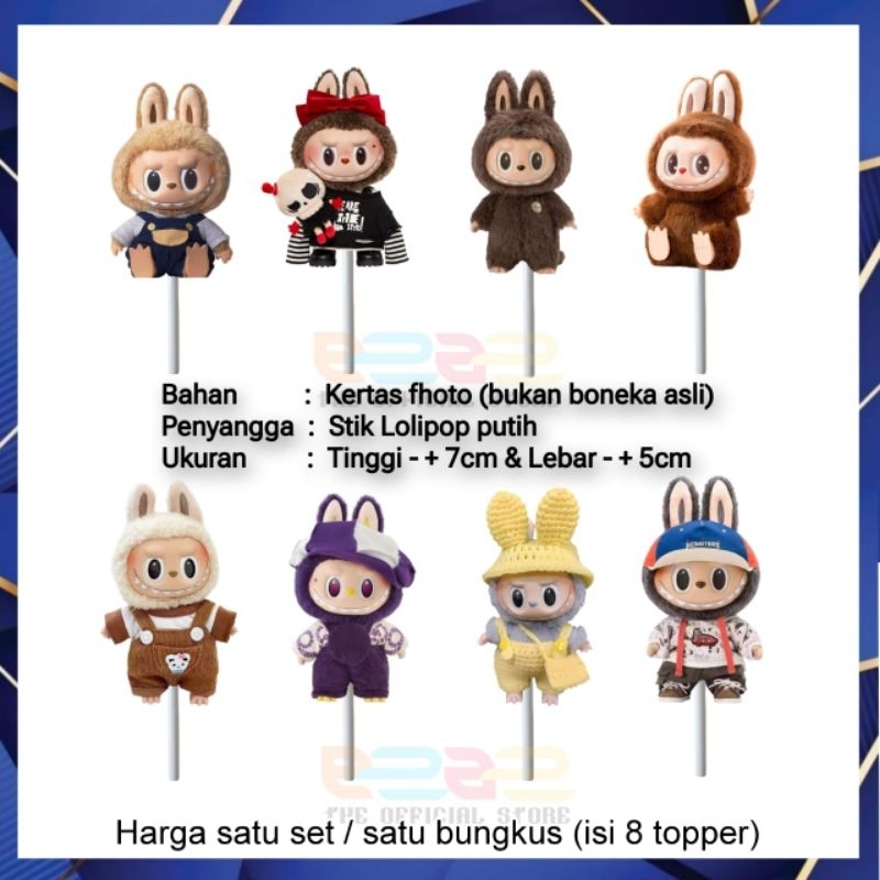 Jual toper karakter LABUBU/ toper tusuk karakter LABUBU /hiasan kue ...