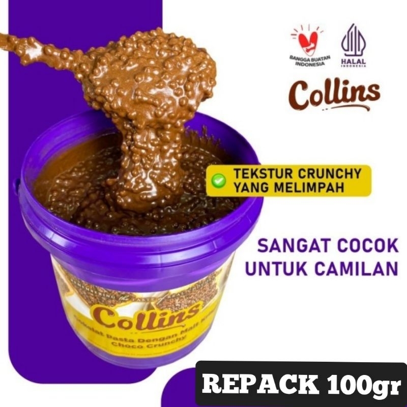 Jual Collins choco Crunchy reapack plastik 100gr Termurah glaze selai ...