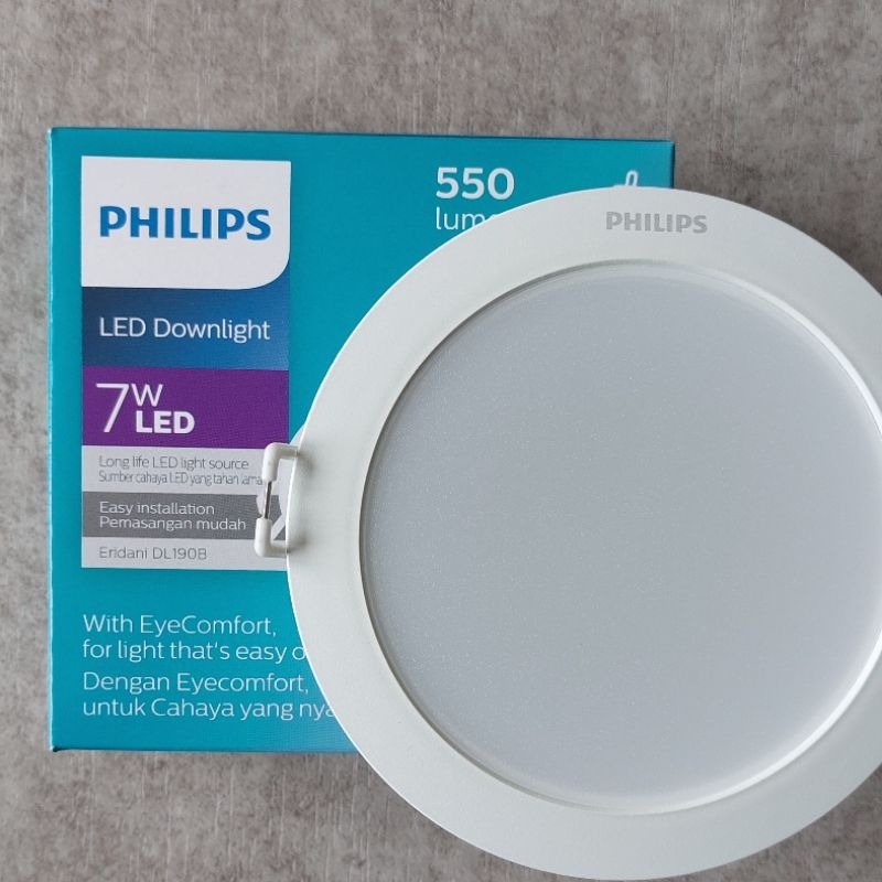 Jual Lampu PHILIPS LED Downlight Eridani DL190B 7 Watt 4 Inch Cahaya Putih 6500K Kuning Warm ...
