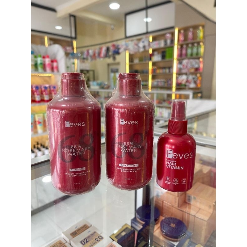 Jual Feves 68% Rosemary Water Paket Bundling 3in1(Shampoo, Conditioner ...