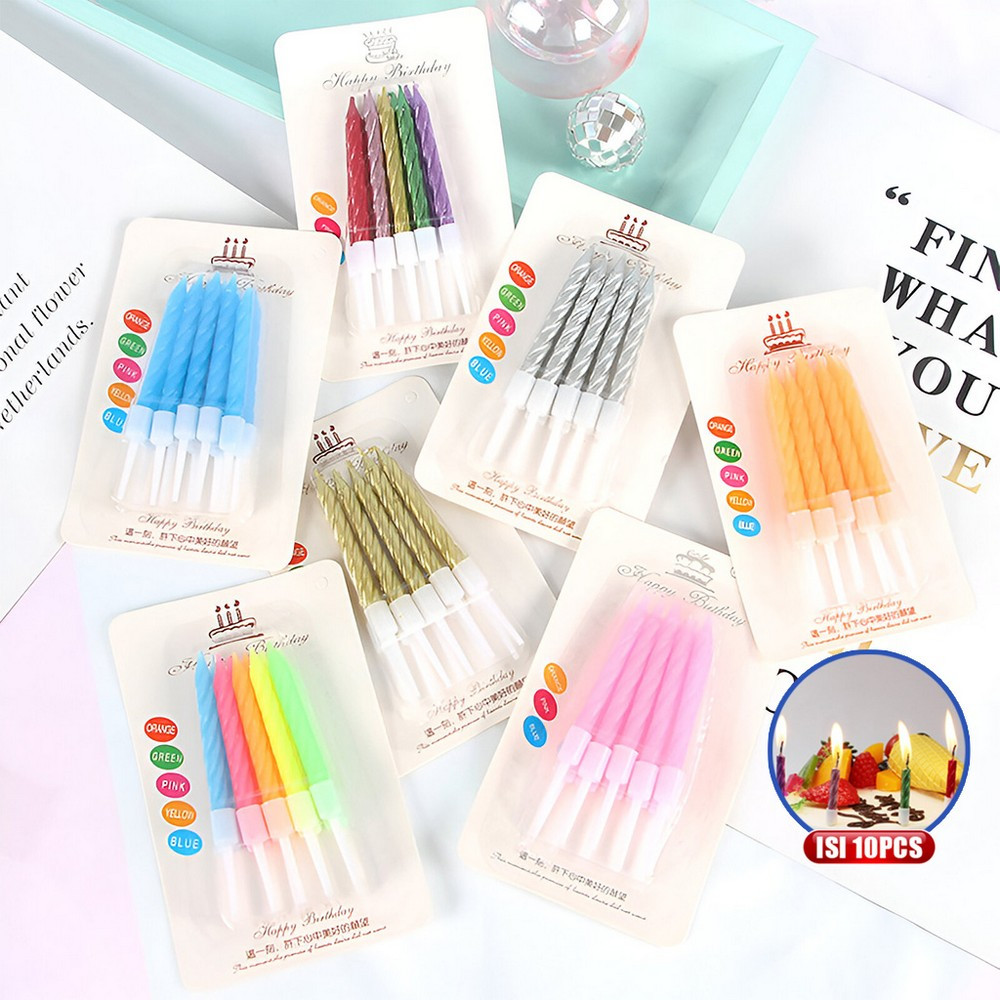 Jual Lilin Ulang Tahun Spiral Kecil Isi 10Pcs Birthday Candle / Lilin ...