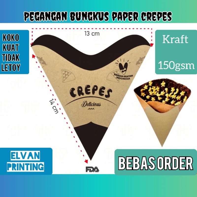 Jual Kemasan Crepes leker / Paper Lunch Crepes / Tempat Makan Crepes ...